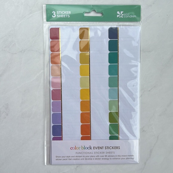 Erin Condren | Office | Nwt Erin Condren Color Block Event Stickers ...
